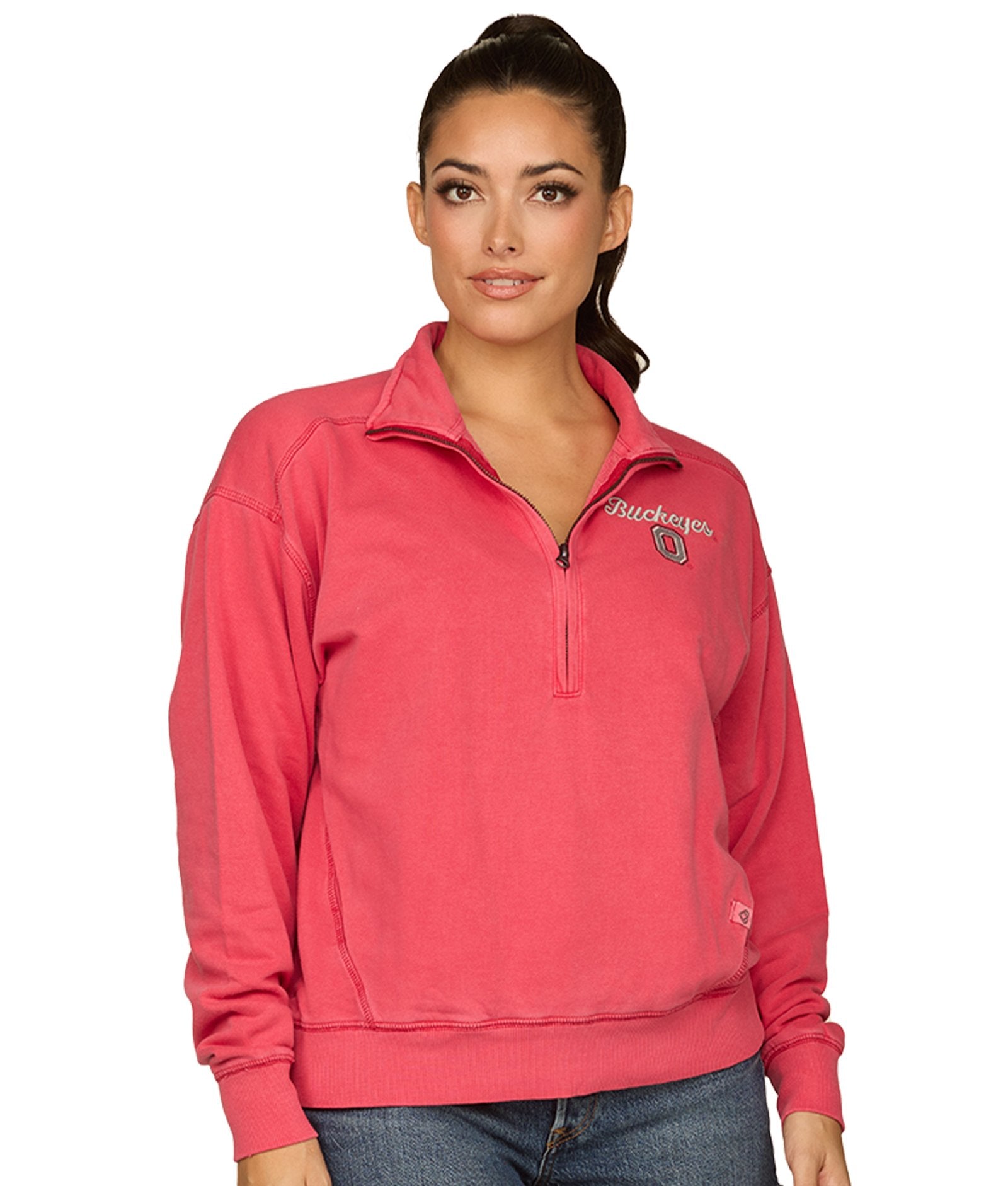 Ohio State Buckeyes Camille 1/2 Zip Washed Fleece – Colosseum Athletics