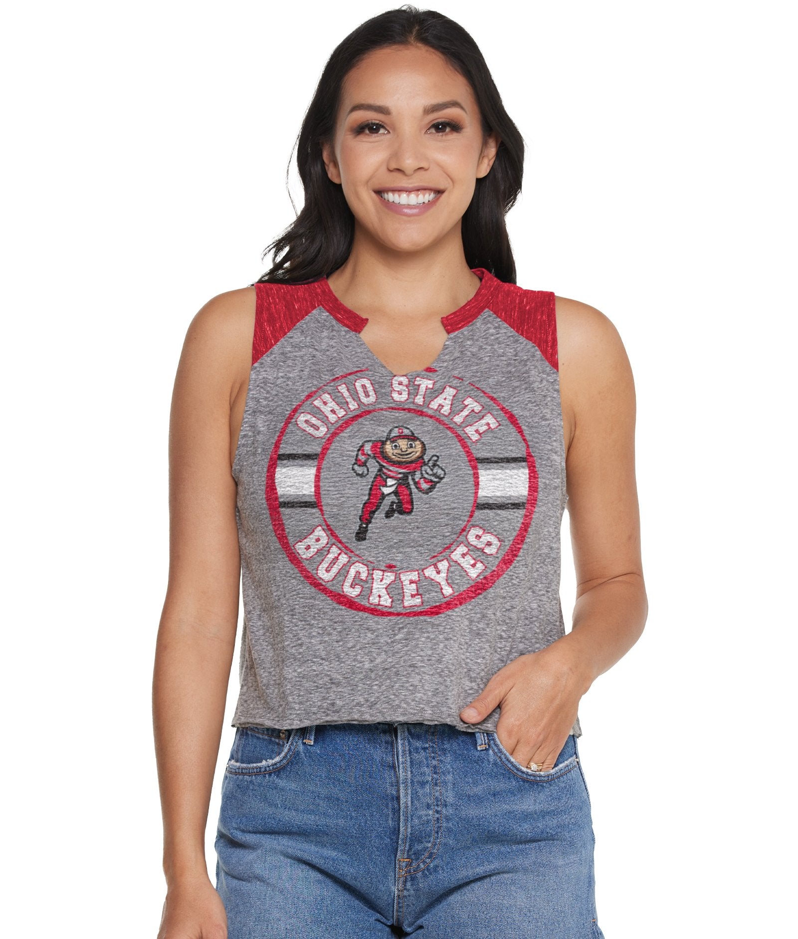 Ohio State Buckeyes Sasha Split V-Neck Tank – Colosseum Athletics